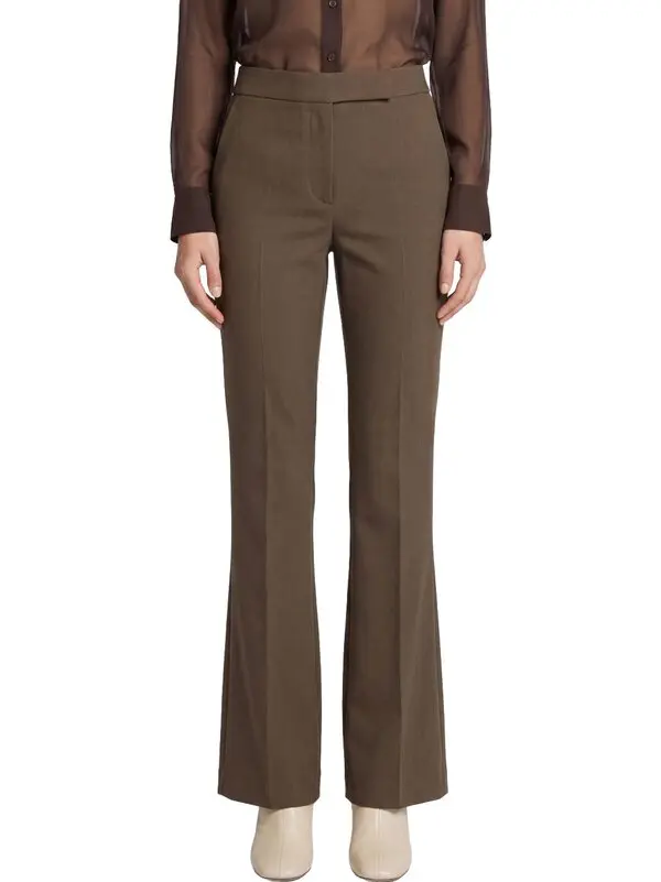 Max Mara Mid-rise Tailored Linen-blend Straight-leg Pants - Beige