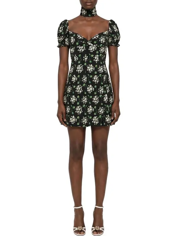Dolce & Gabbana Printed Stretch Silk Mini Dress - Multicolor