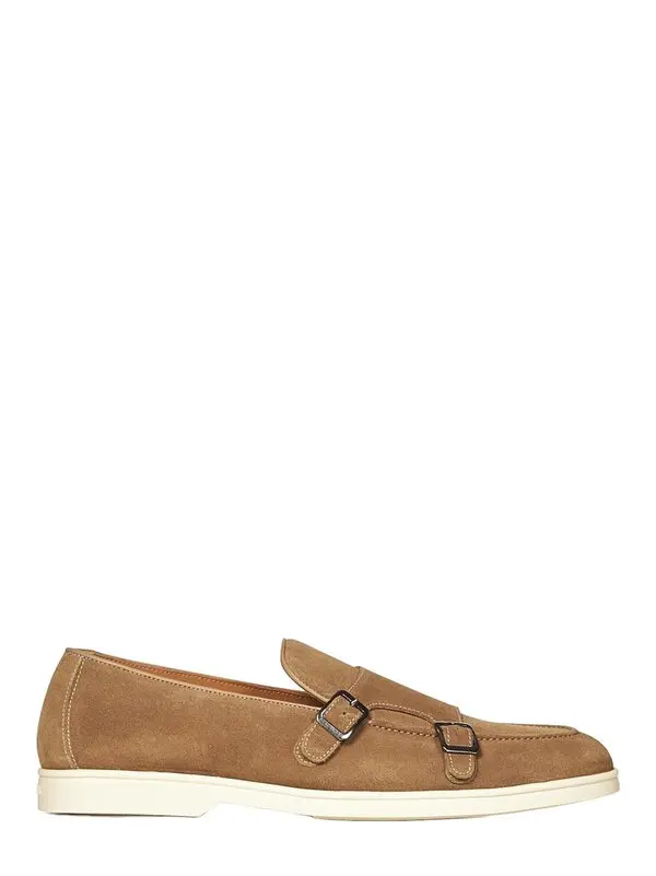 DOUCAL'S Suede Monk Strap Shoes - Mud