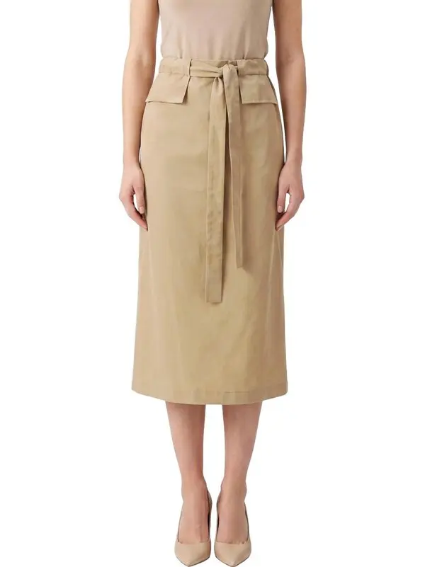 Fabiana Filippi A-line Midi Skirt With Sash Belt - Brown