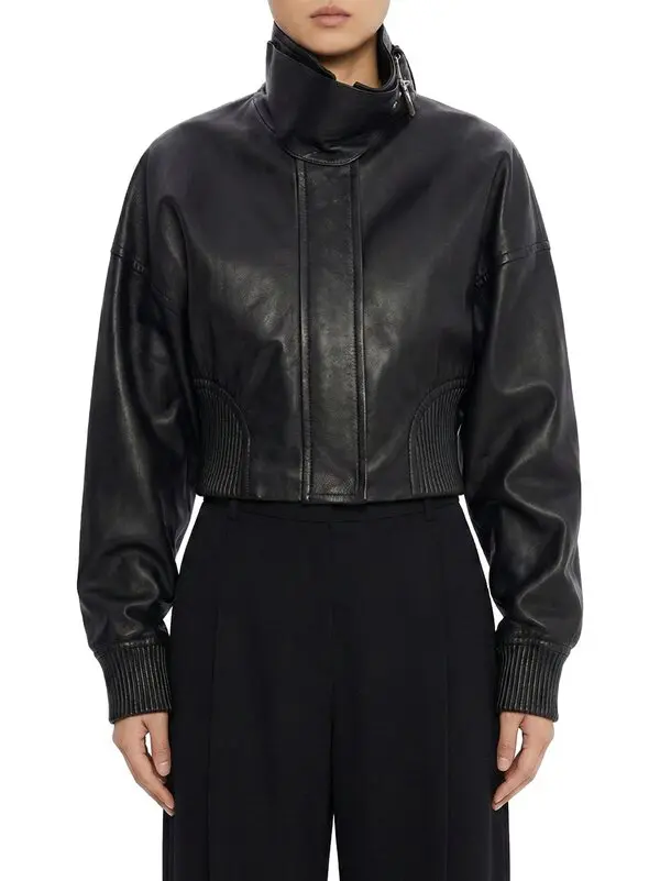 Sportmax Leather Jacket - Black