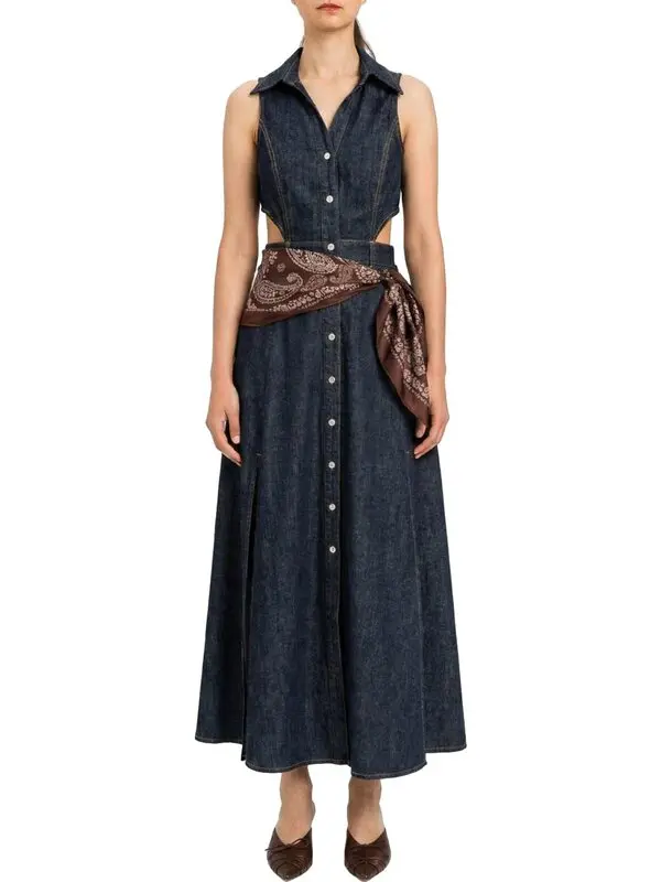 TWINSET Sleeveless Shirtdress - Denim