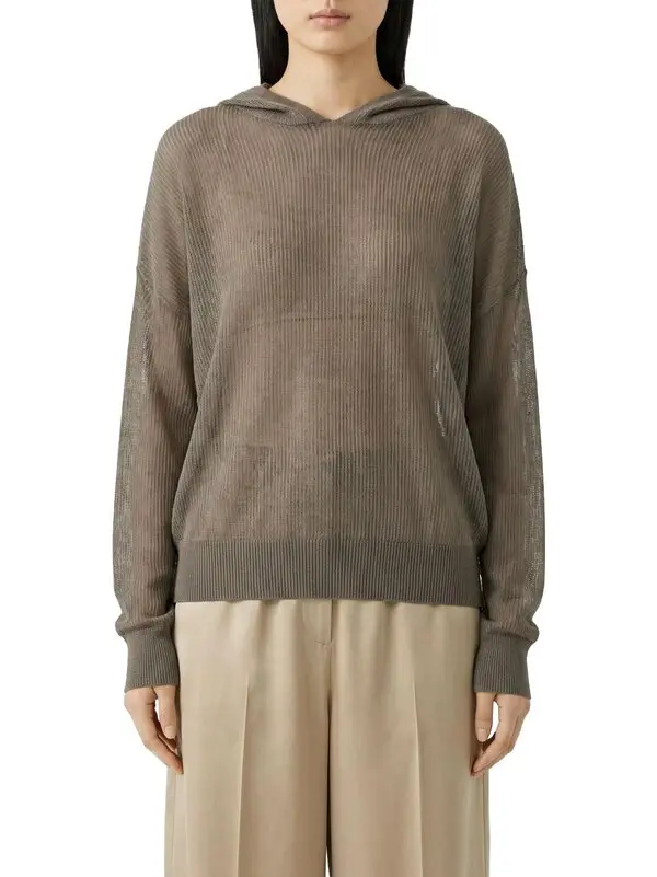 Rick Owens Pure Cashmere Drop Shoulder Hoodie - Dust
