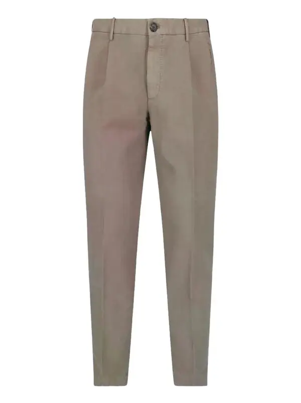 Incotex Pleated Straight-leg Trousers - Neutrals
