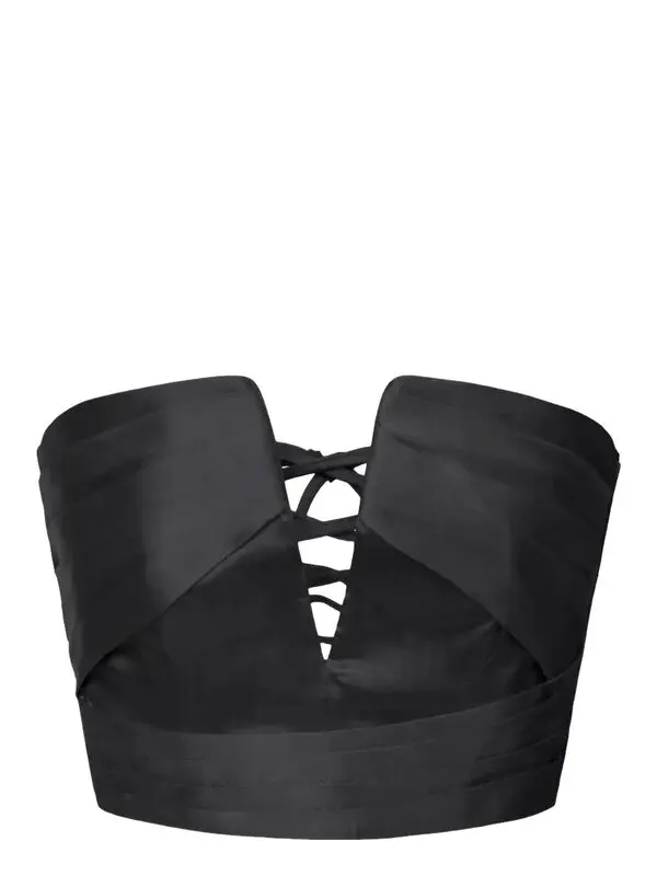 Elisabetta Franchi Gazar Off-the-shoulder Top With Tulle Veil - Black