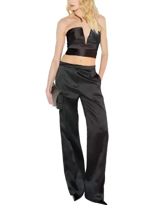 Elisabetta Franchi Off-the-shoulder Gazar Top With Tulle Veil - Onyx