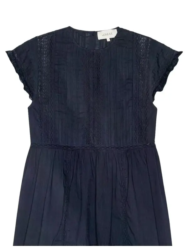 The Great. Sonnet Lace-trim Midi Dress - Blue