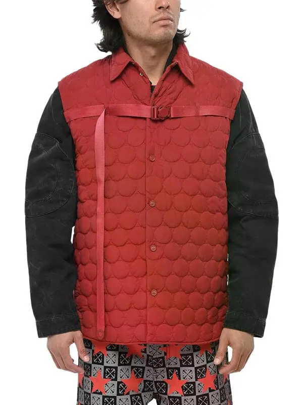 Off-White Buckleup Quilted Gilet - Red