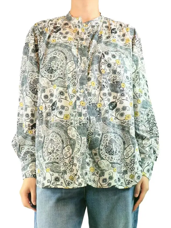 MARANT ETOILE Printed Cotton Blouse - Grey
