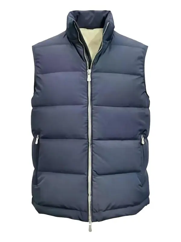 Eleventy Quilted Padded Gilet - Blue