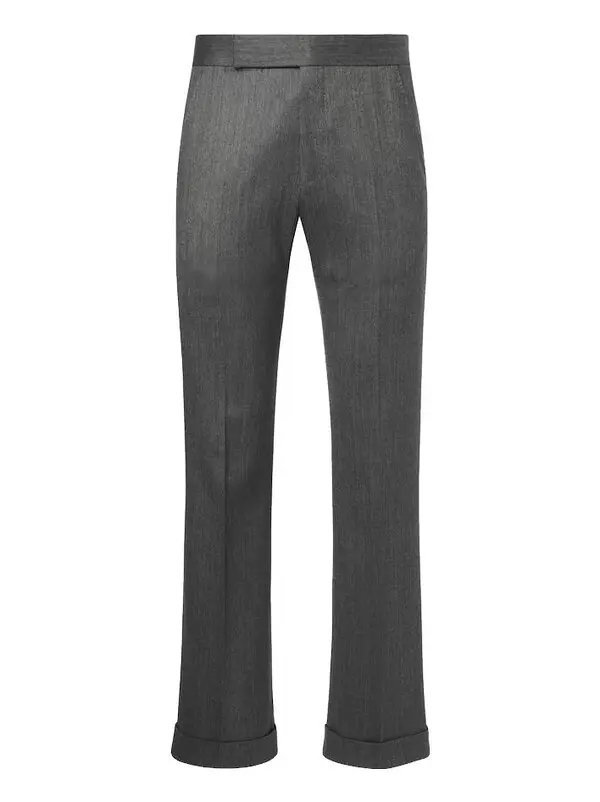 TOM FORD Wool Twill Straight Leg Pants - Grey