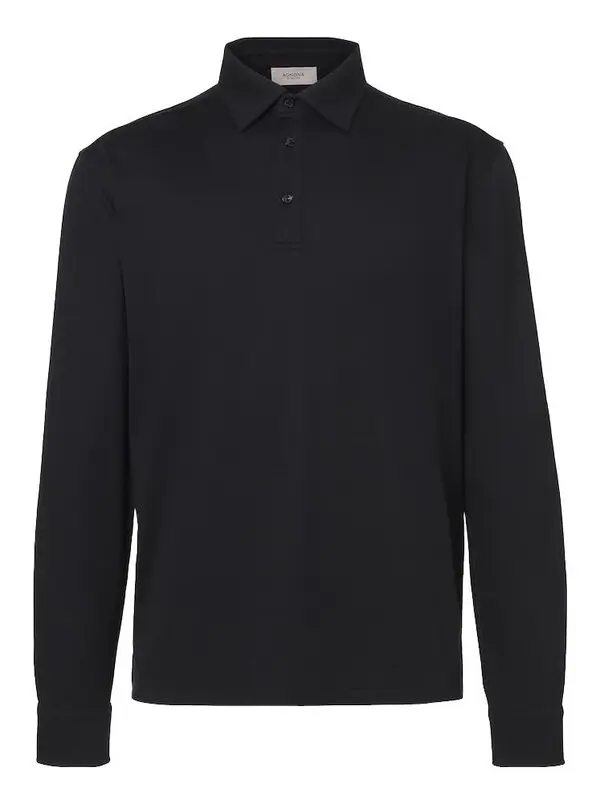 Agnona Cotton And Silk Polo Shirt - Blue