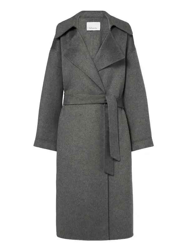 THE FRANKIE SHOP Wool-blend Wrap Coat - Grey