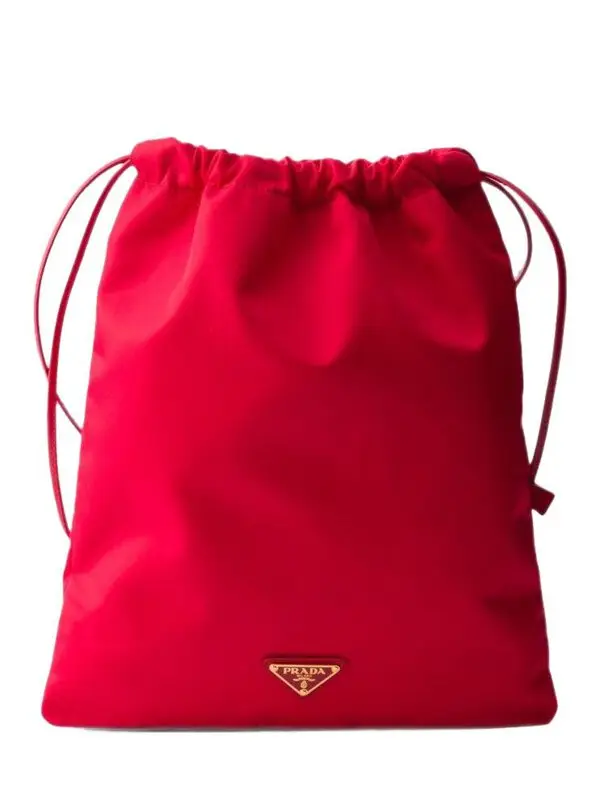 Prada Re-nylon Drawstring Pouch - Red