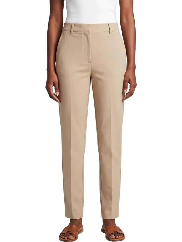 CIRCOLO 1901 Mid-rise Slim Fit Cropped Stretch Cotton Trousers - Dark
