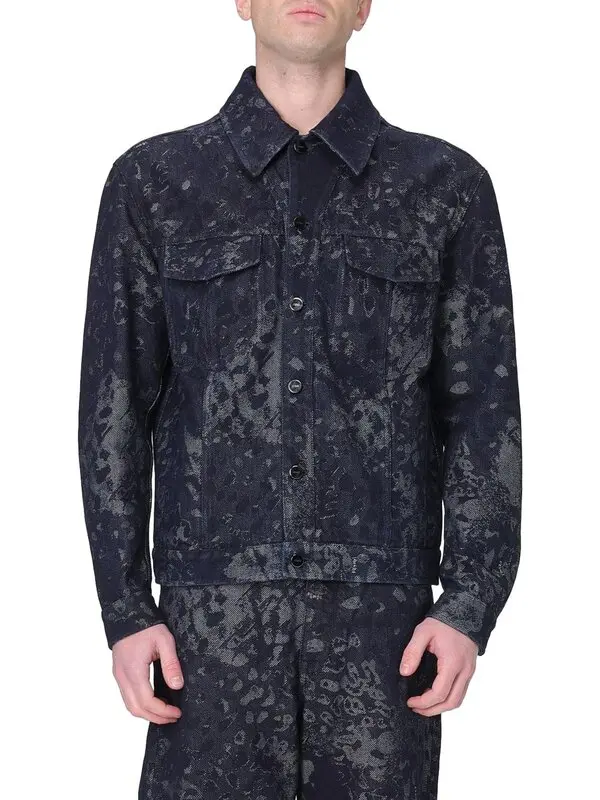 Fendi Printed Denim Jacket - Blue