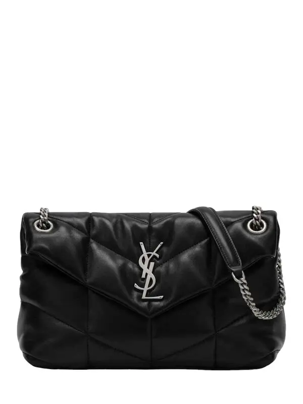 Saint Laurent Puffer Shoulder Bag In Quilted Nappa Leather - Black