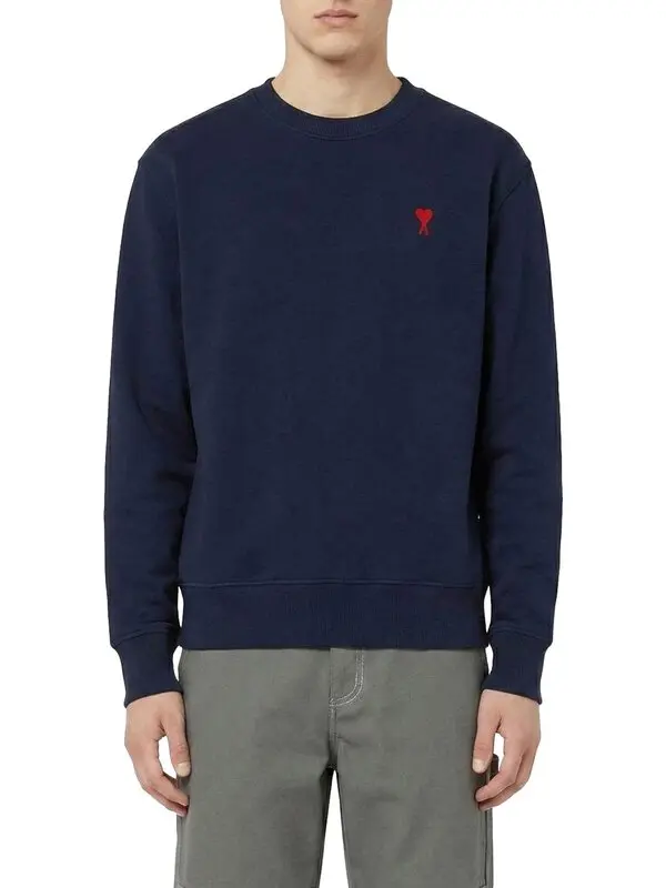 AMI Paris Sweatshirt With Embroidered Logo - Blue