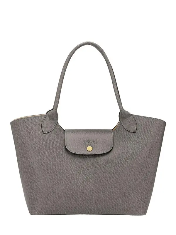 Longchamp Epure Bag In Grained Leather - Grey