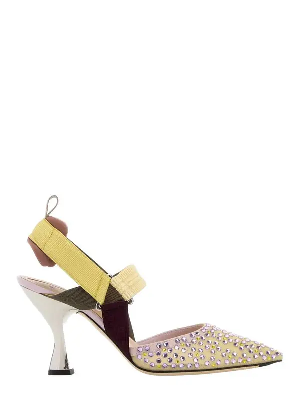 Fendi Colibrì Mesh Slingbacks With Rhinestones - Violet