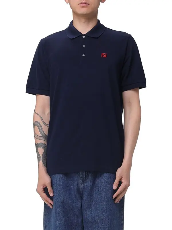 Fendi Classic Cotton Polo Shirt - Blue