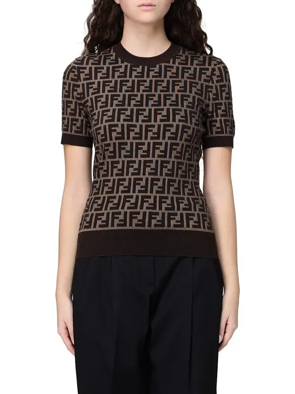 Fendi All Over Ff Motif Knit Top - Brown