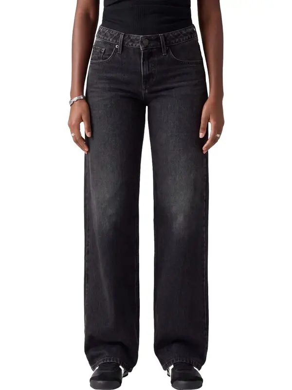 LEVI'S Flora Low-rise Straight-leg Jeans - Black