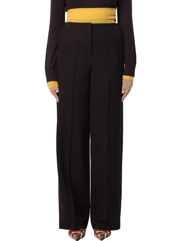 Fendi Tailored Wide Leg Trousers - Wine