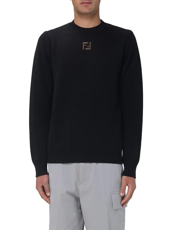 Fendi Ff Monogram Wool Crewneck Sweater - Black