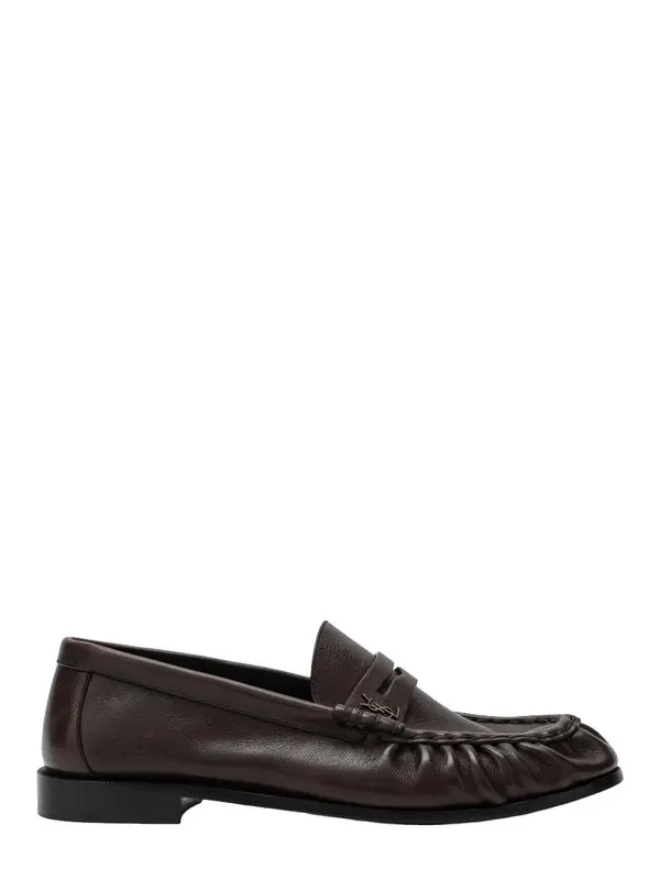 Saint Laurent Leather Loafers - Brown