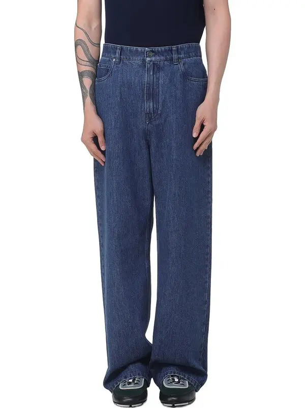 Fendi Wide Leg Cotton Denim Jeans - Blue
