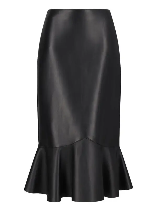 Fendi Leather Mermaid Skirt - Black