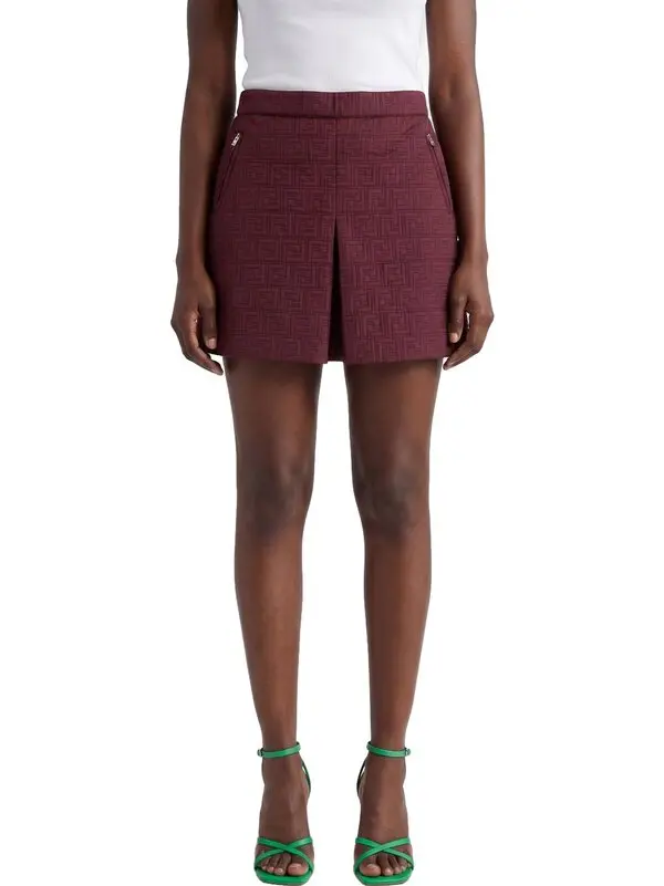 Fendi Ff Monogram Mini Skirt - Red