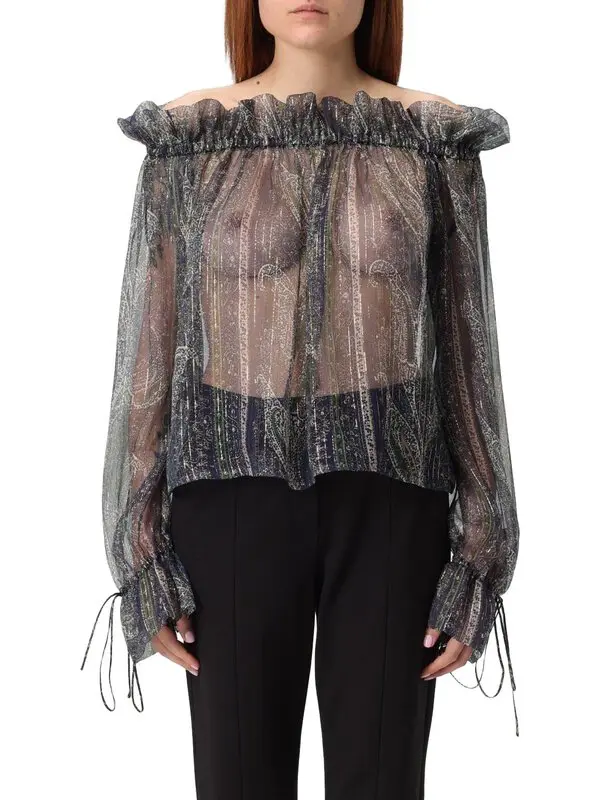 Saint Laurent Off-the-shoulder Blouse - Multicolor