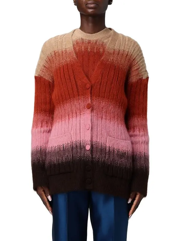 Fendi Ribbed Ombre Cardigan - Rust
