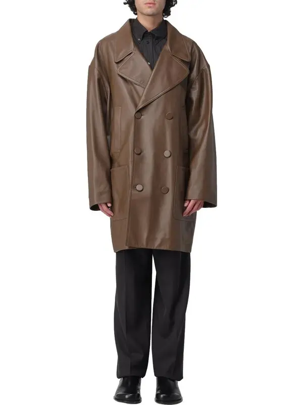 Fendi Double Breasted Leather Jacket - Walnut