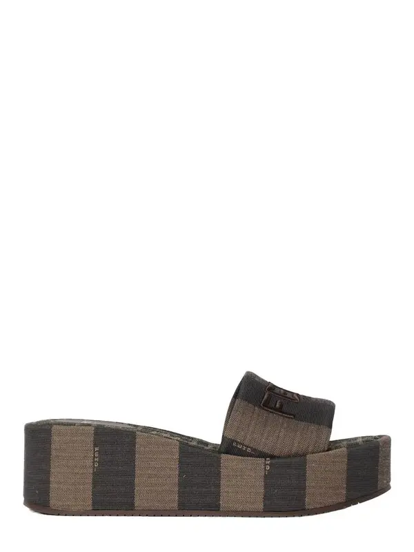 Fendi Heeled Platform Sandals - Brown