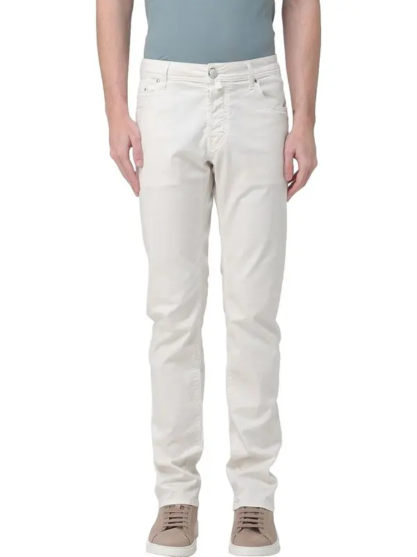 Jacob Cohen Slim Fit Stretch Cotton Trousers - Ivory