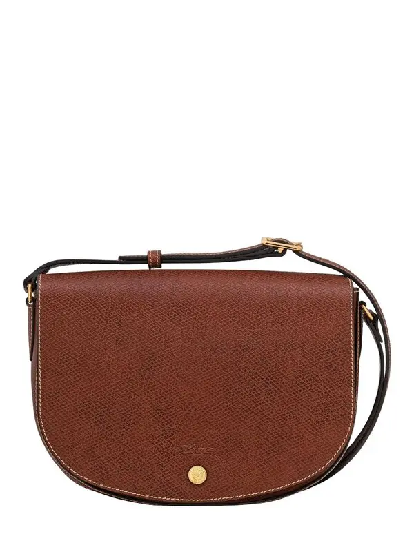 Longchamp Grained Calfskin Leather Crossbody Bag - Brown