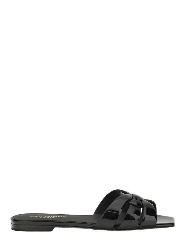 Saint Laurent Nu Pieds 05 Tribute Mules In Patent Leather - Black