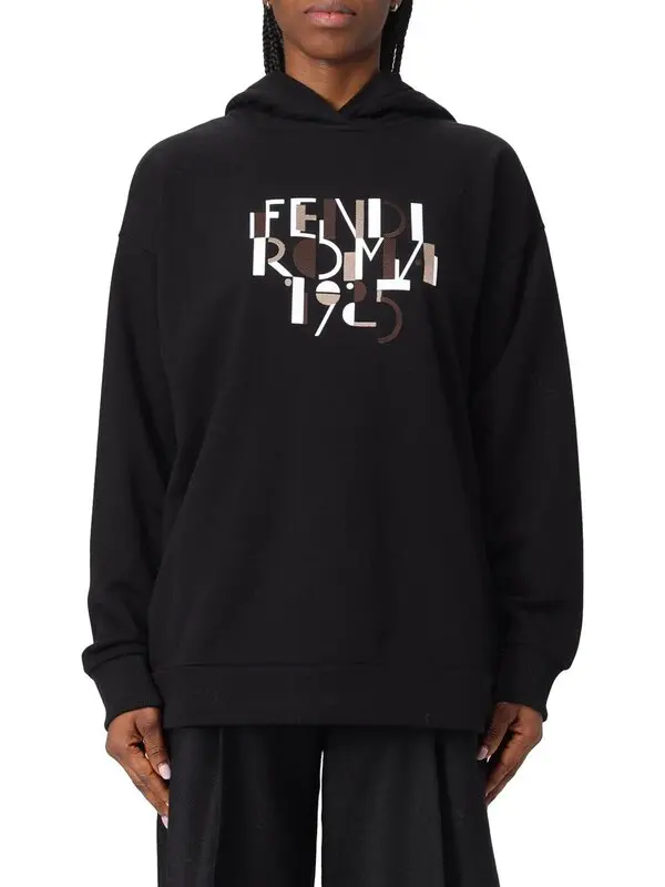 Fendi Sweatshirt With Graphic Logo - Black