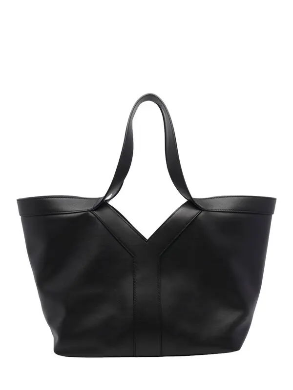 Saint Laurent Small Y Tote Bag In Smooth Calfskin - Black
