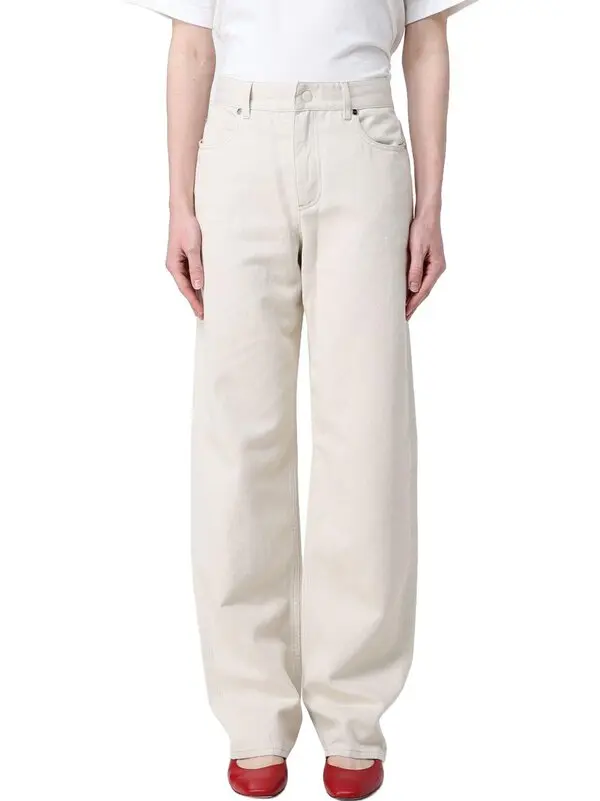 Fendi Straight Leg Jeans In Cotton And Linen Denim - Ocher