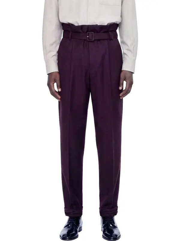 Saint Laurent Wool Tailored Trousers - Violet