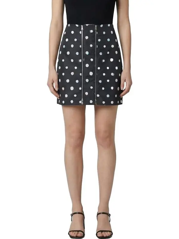 Fendi Polka Dot Silk Mini Skirt - Black