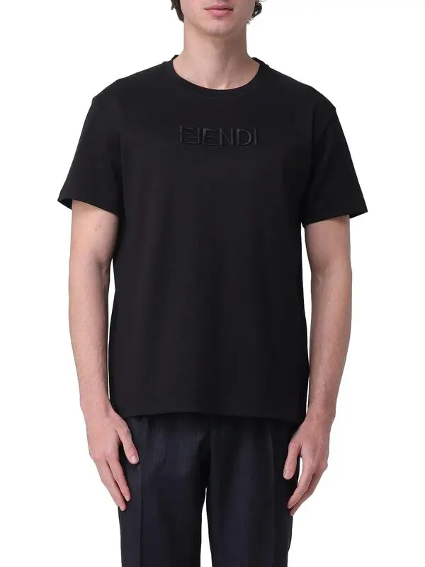 Fendi Cotton T-shirt With Logo - Black