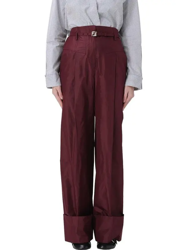 Fendi Wide Leg Trousers - Red