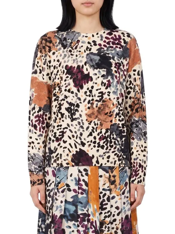 Fendi Abstract Pattern Wool And Cashmere Blend Crewneck Sweater - Multicolor