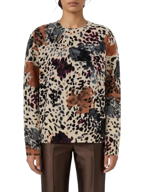 Fendi Cashmere Blend Abstract Pattern Jumper - Multicolor