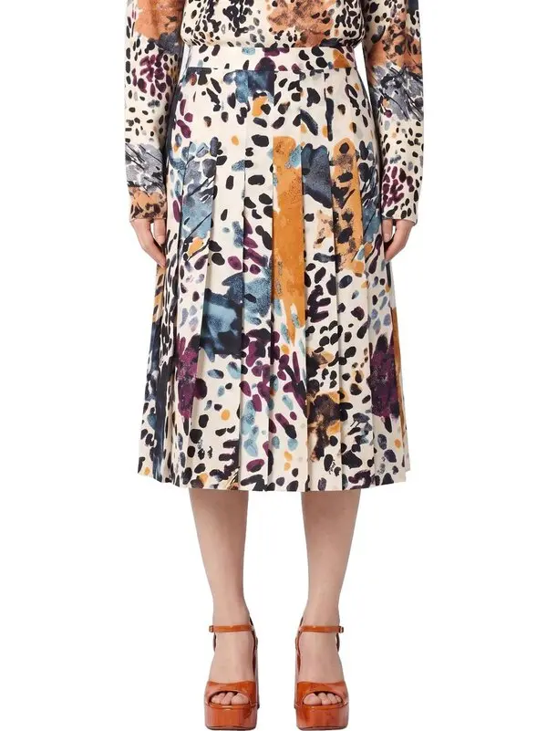Fendi Pleated Midi Skirt - Multicolor